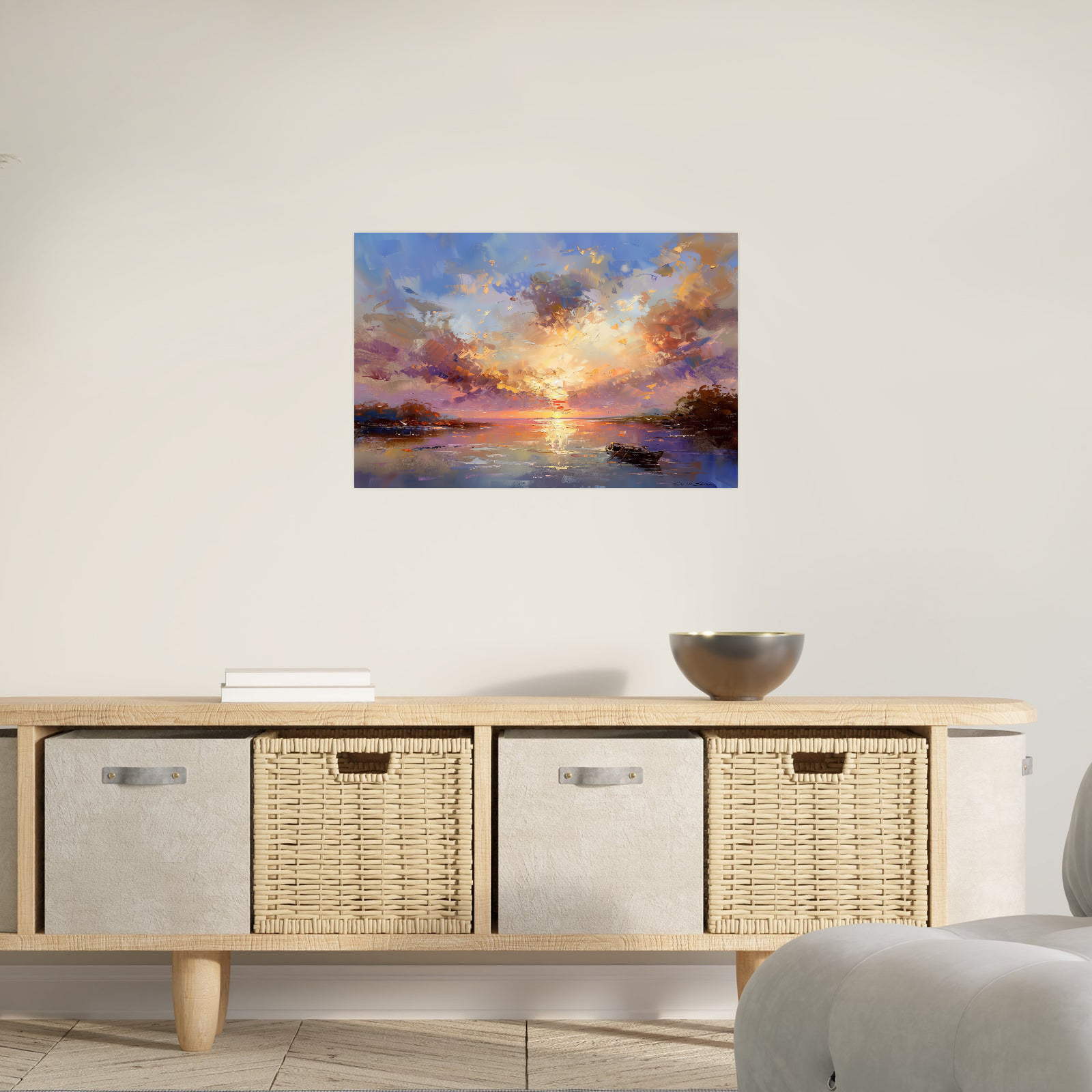 Zlatni zalazak - Umetnička slika na platnu NS Canvas Shop