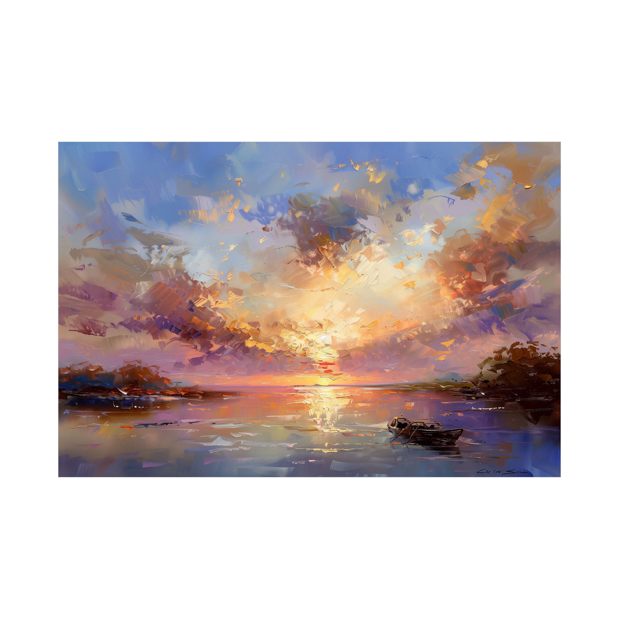 Zlatni zalazak - Umetnička slika na platnu NS Canvas Shop